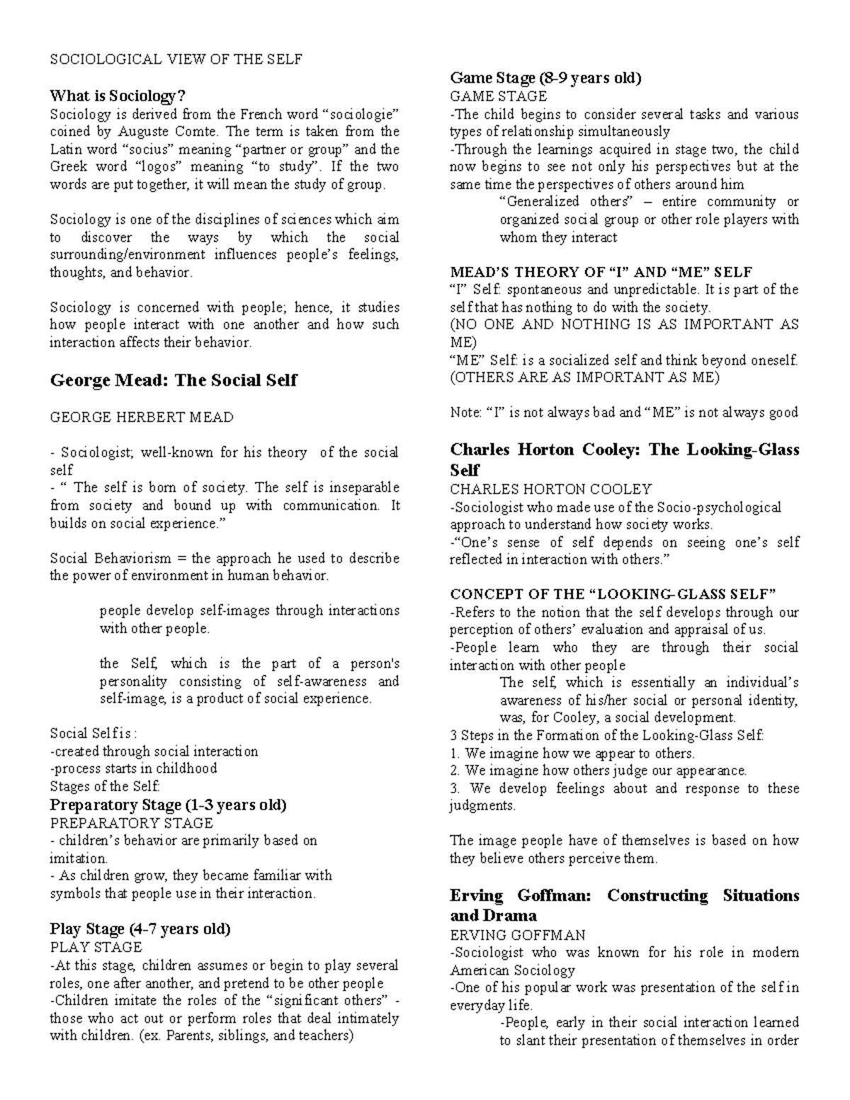 Understanding the Self: SOCIOLOGICAL VIEW OF THE SELF & ANTHROPOLOGICAL ...