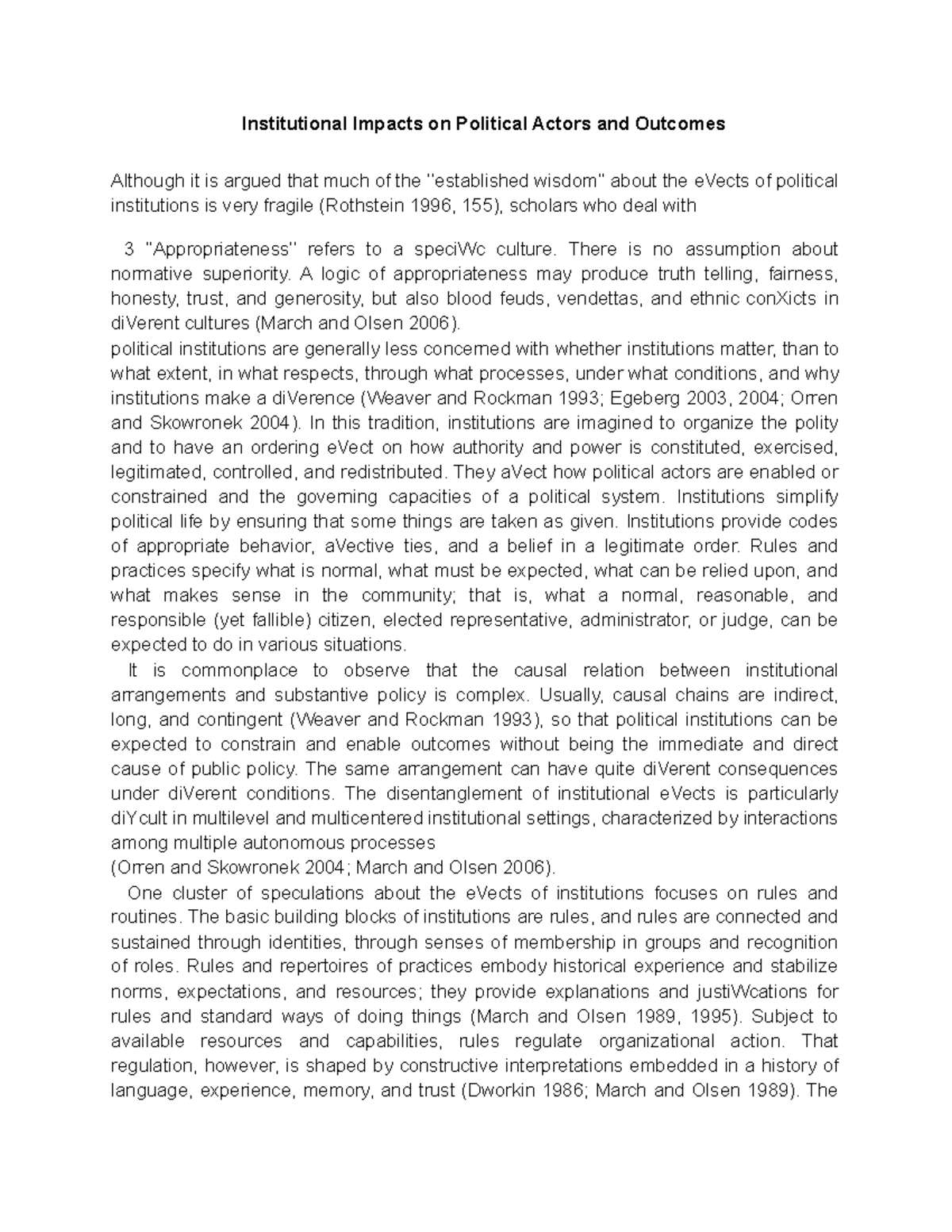 1.1 New Institutionalism - Institutional Impacts on Political Actors ...