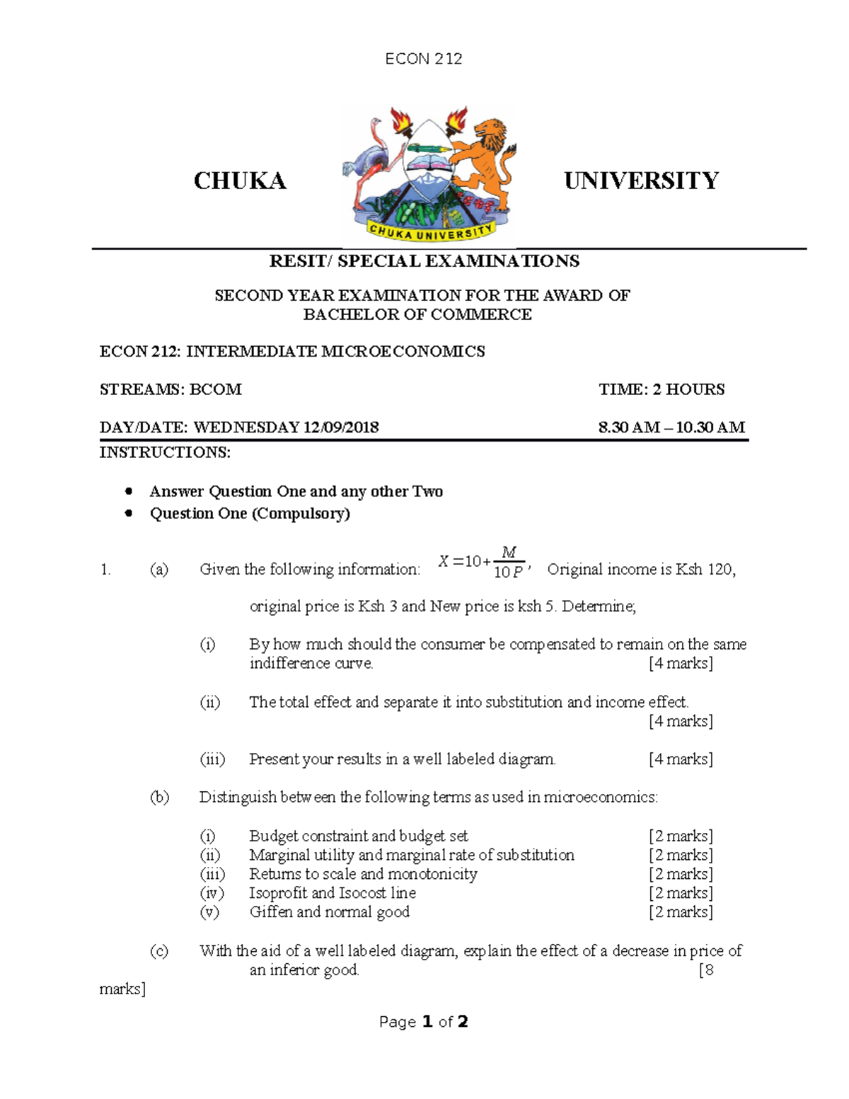 ECON 212 - These notes are essential to Economics Students. They are a ...
