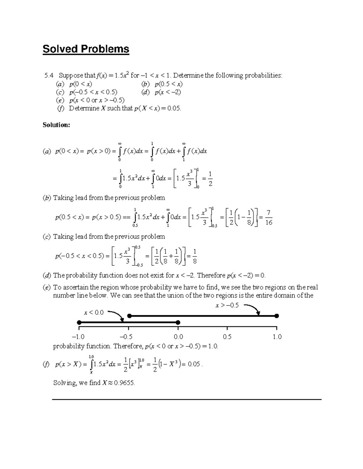 Lecture 05 Solved Poblems - Solved Problems 5 Suppose that f(x) 1 for x 1. Determine the ...