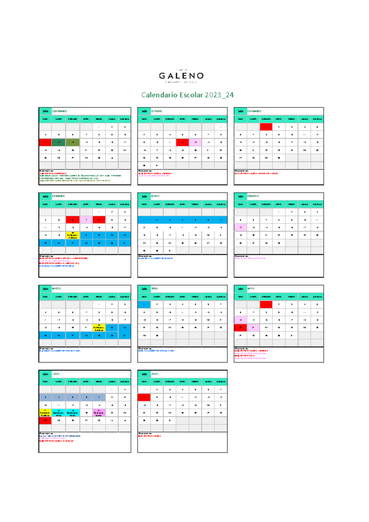 Calendario Escolar 2023 24 Alumnos - 2023 2023 2023 LUNES MARTES ...