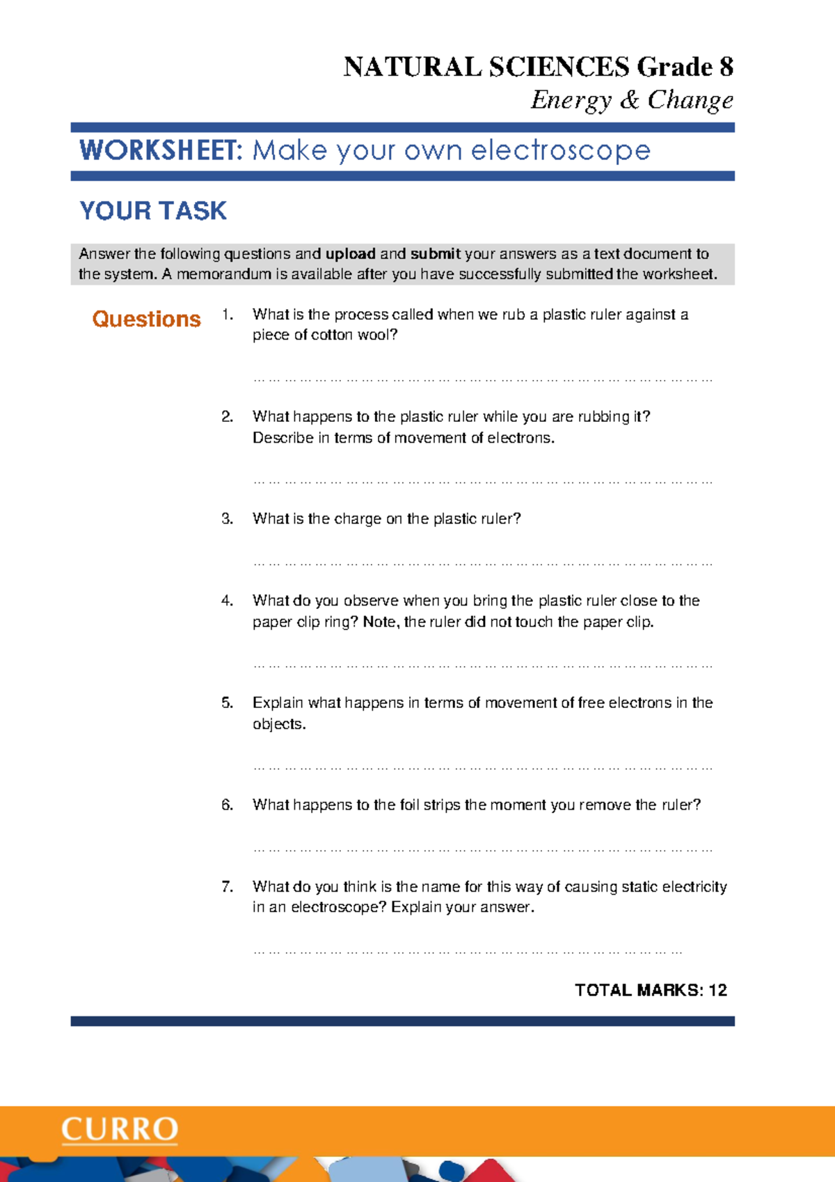WS1 Make your own electroscope - NATURAL SCIENCES Grade 8 Energy ...
