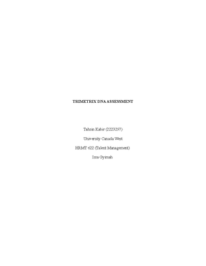 Trimetrix-DNA- Assessment - TRIMETRIX DNA ASSESSMENT MD. JUBAIR UDDIN ...
