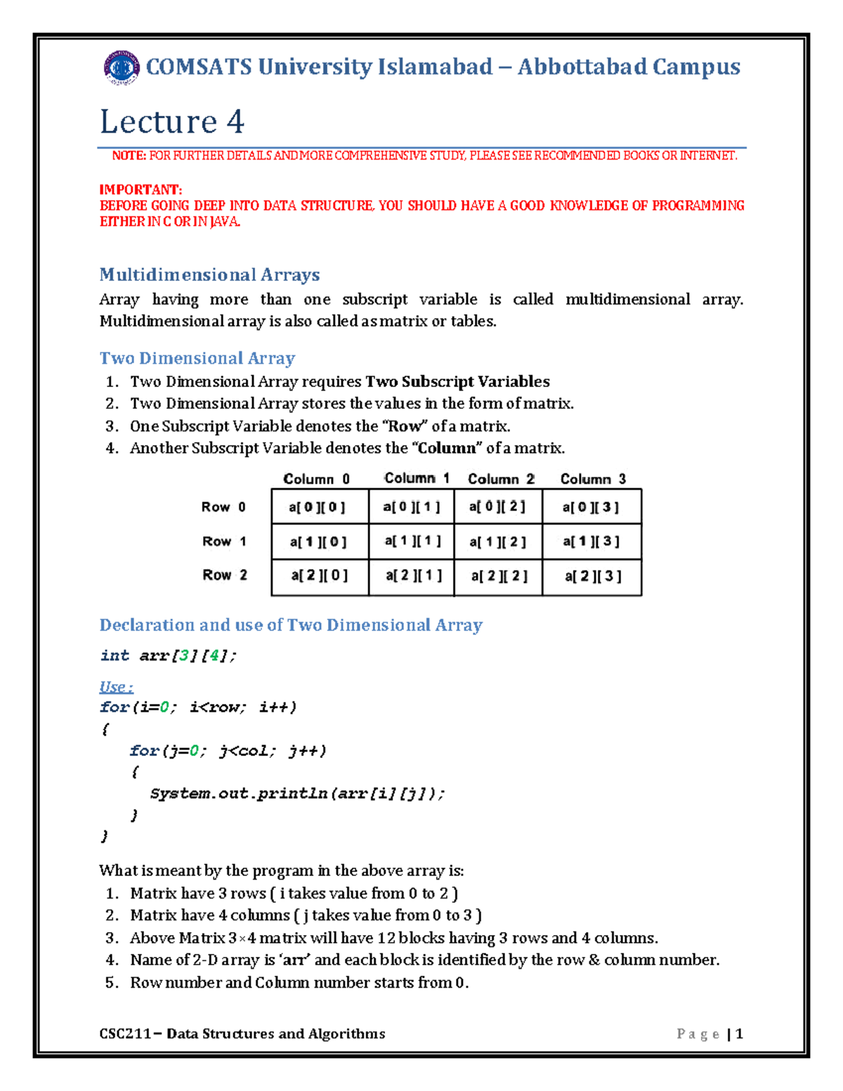 Lecture 4 - with full detail - COMSATS University Islamabad Abbottabad ...