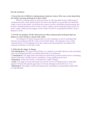 Pre Lab 7 - PreLab - Pre Lab Questions What are the core principles of ...