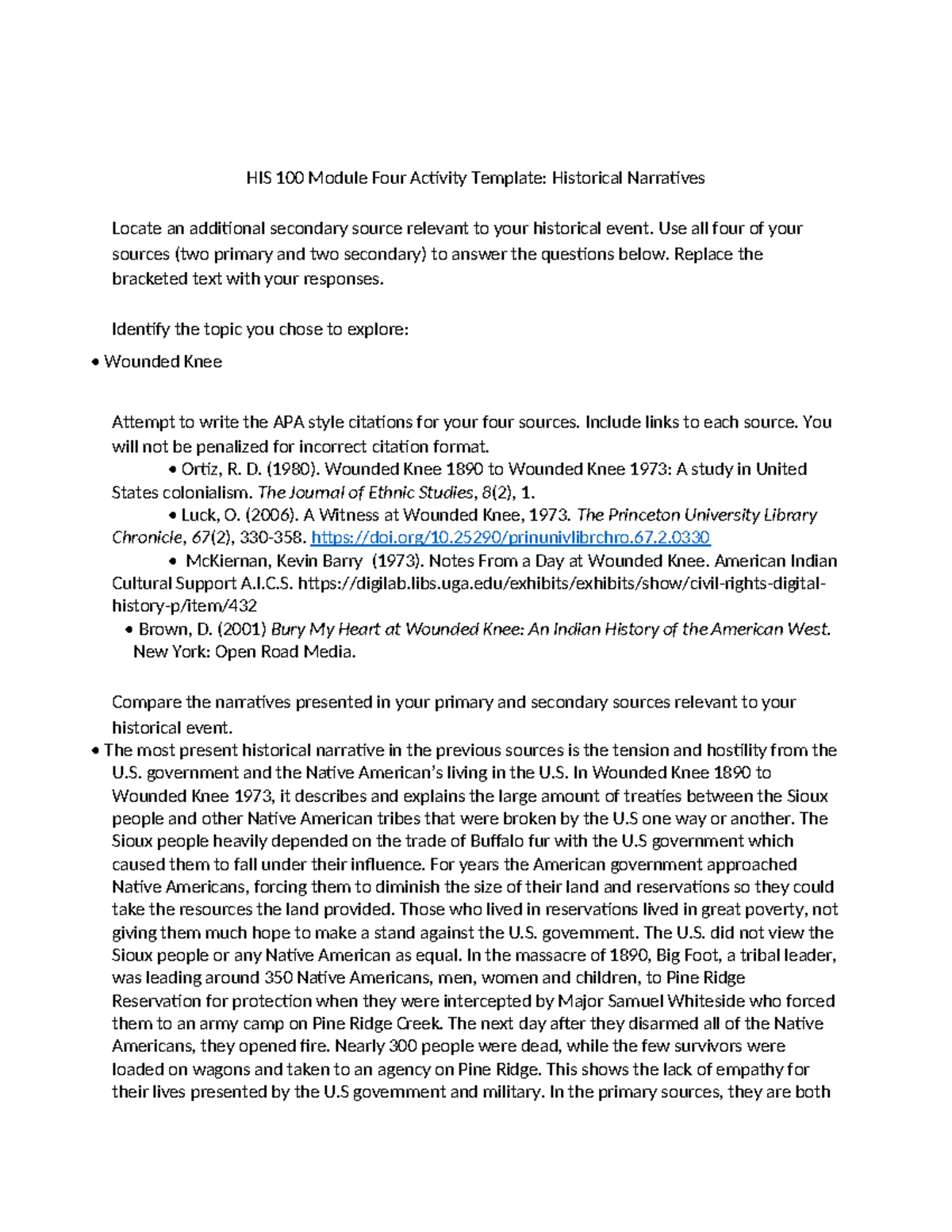 4-3 Activity - module 4 - HIS 100 Module Four Activity Template ...