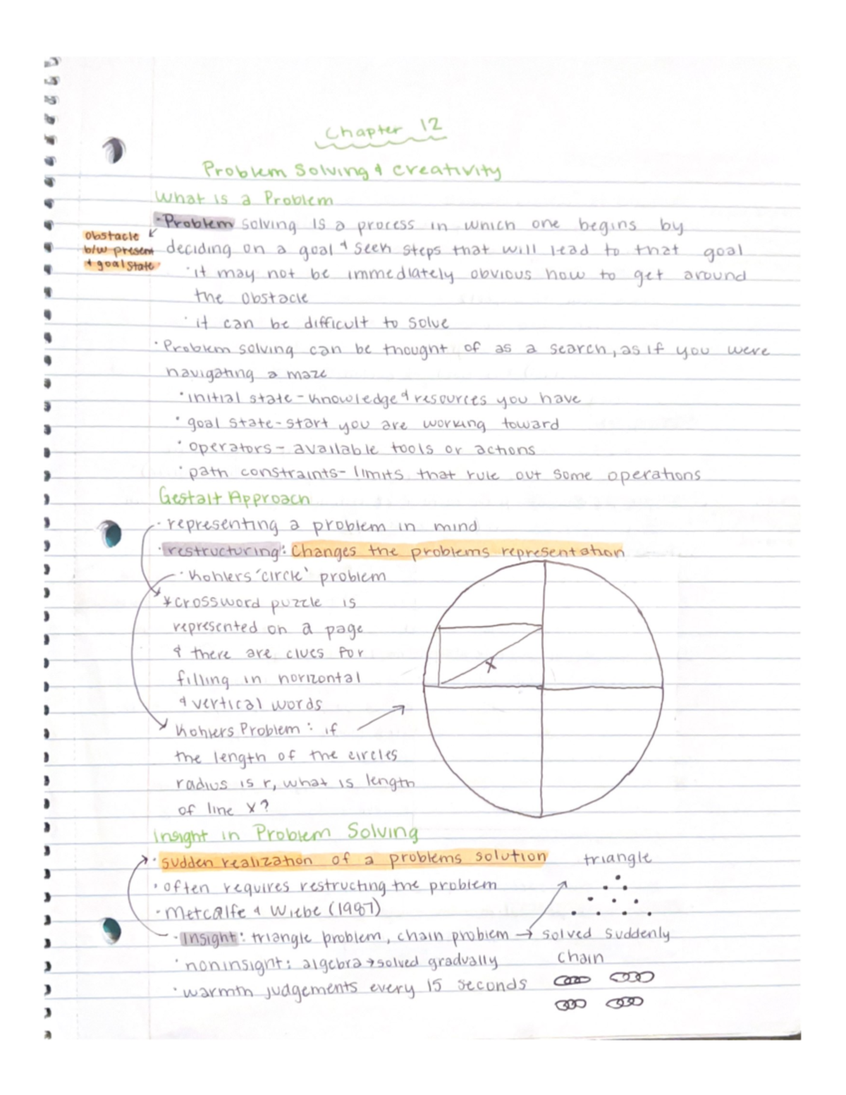 Chapter 12 - Problem Solving and Creativity - PSYC 3183 - Studocu