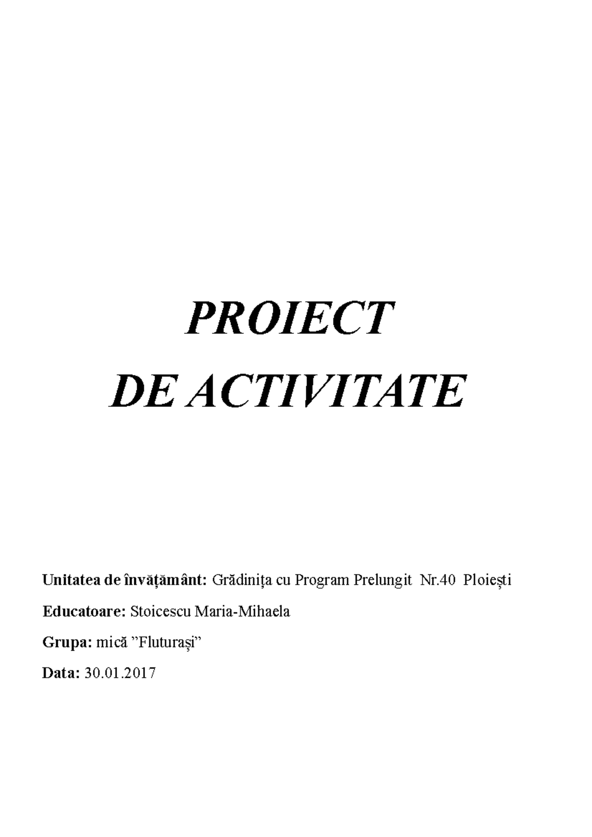 DS (cun. med.) evaluare toamna si iarna - PROIECT DE ACTIVITATE ...