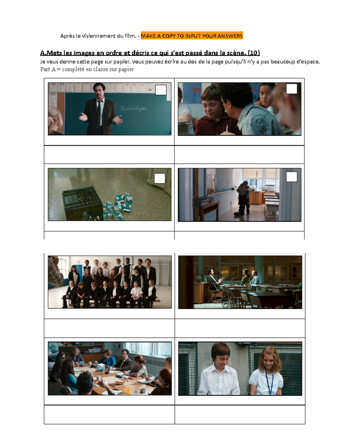 Monsieur Lazhar - communication écrite 2021-2022 - Après le ...