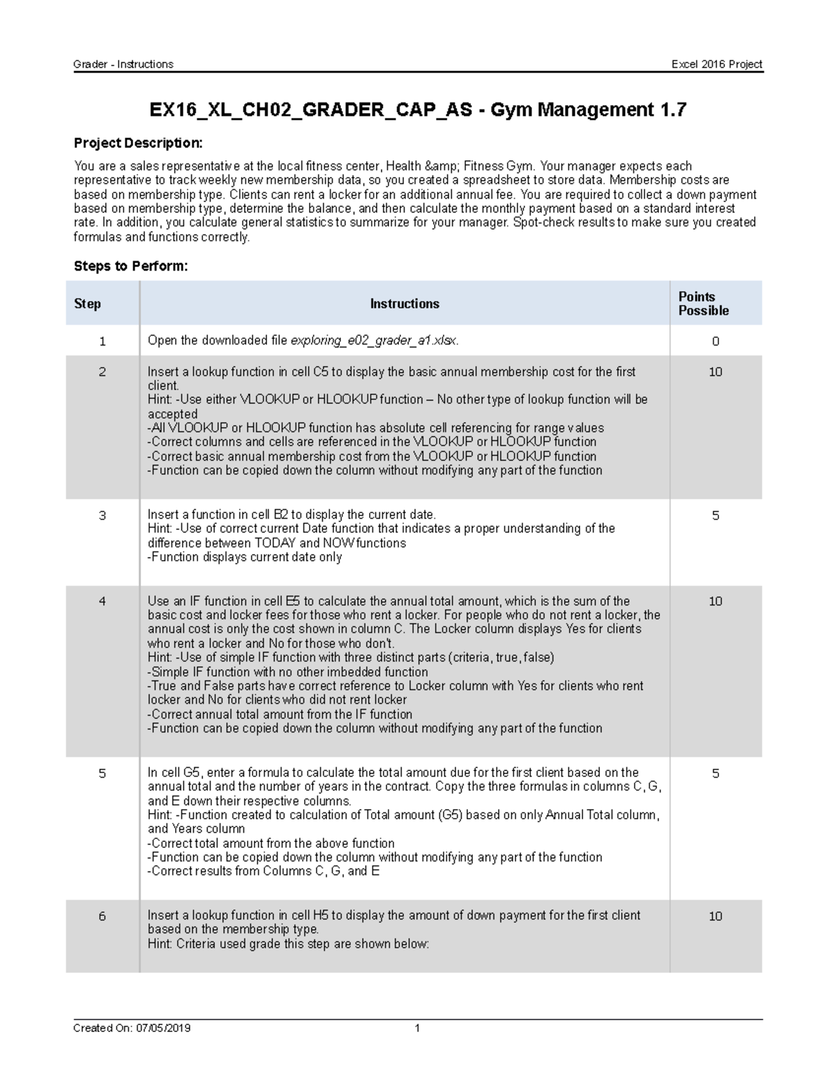 EX16XLCH02 Gradercapas - Gym Management 17 Instructions - Grader - Instructions Excel 2016 ...