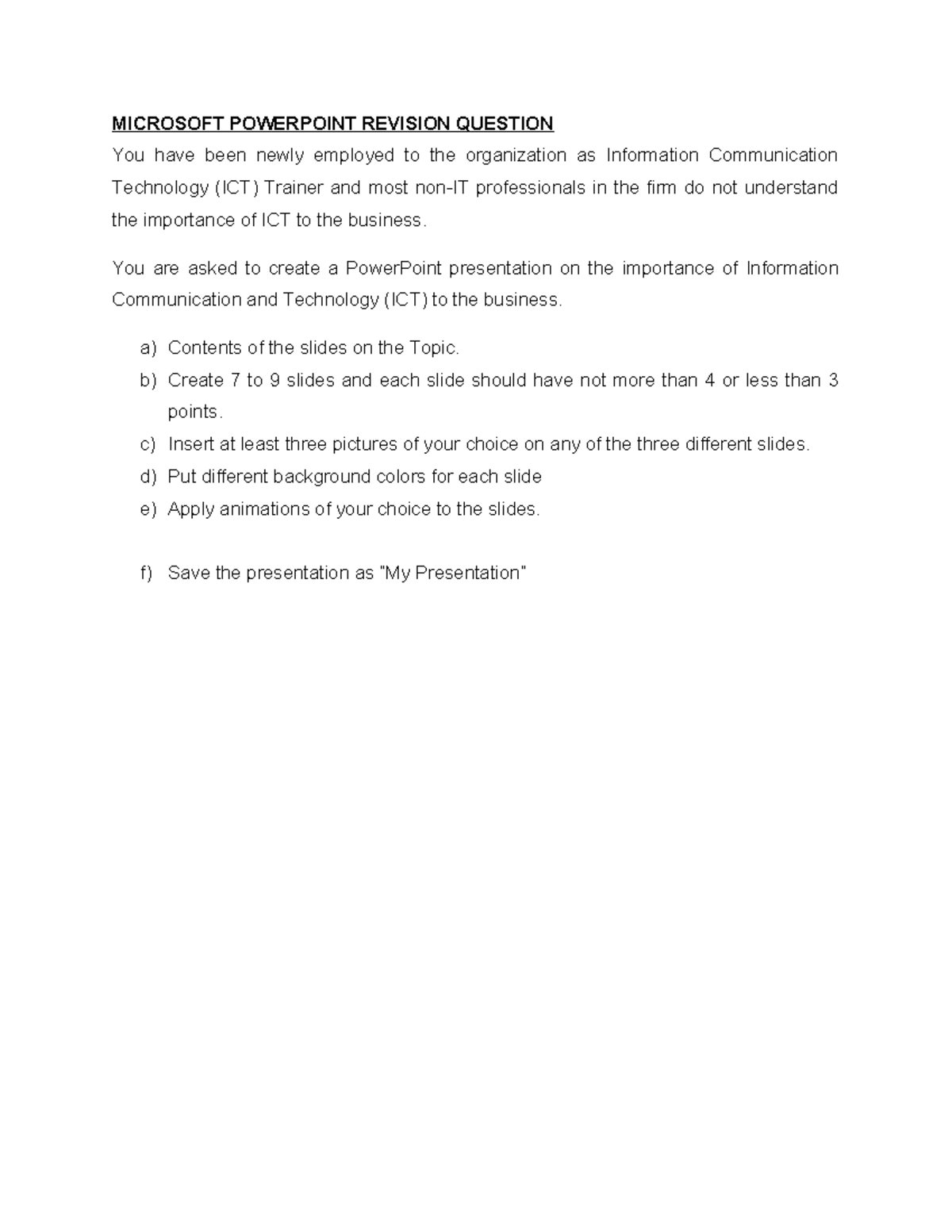 Revision Questions - PRATCICAL NOTES TO HELP STUDENTS - MICROSOFT ...