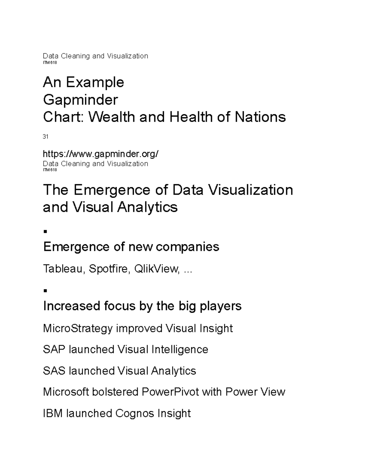 ITM618 - 6 - Notes - Data Cleaning and Visualization ITM 618 An Example ...