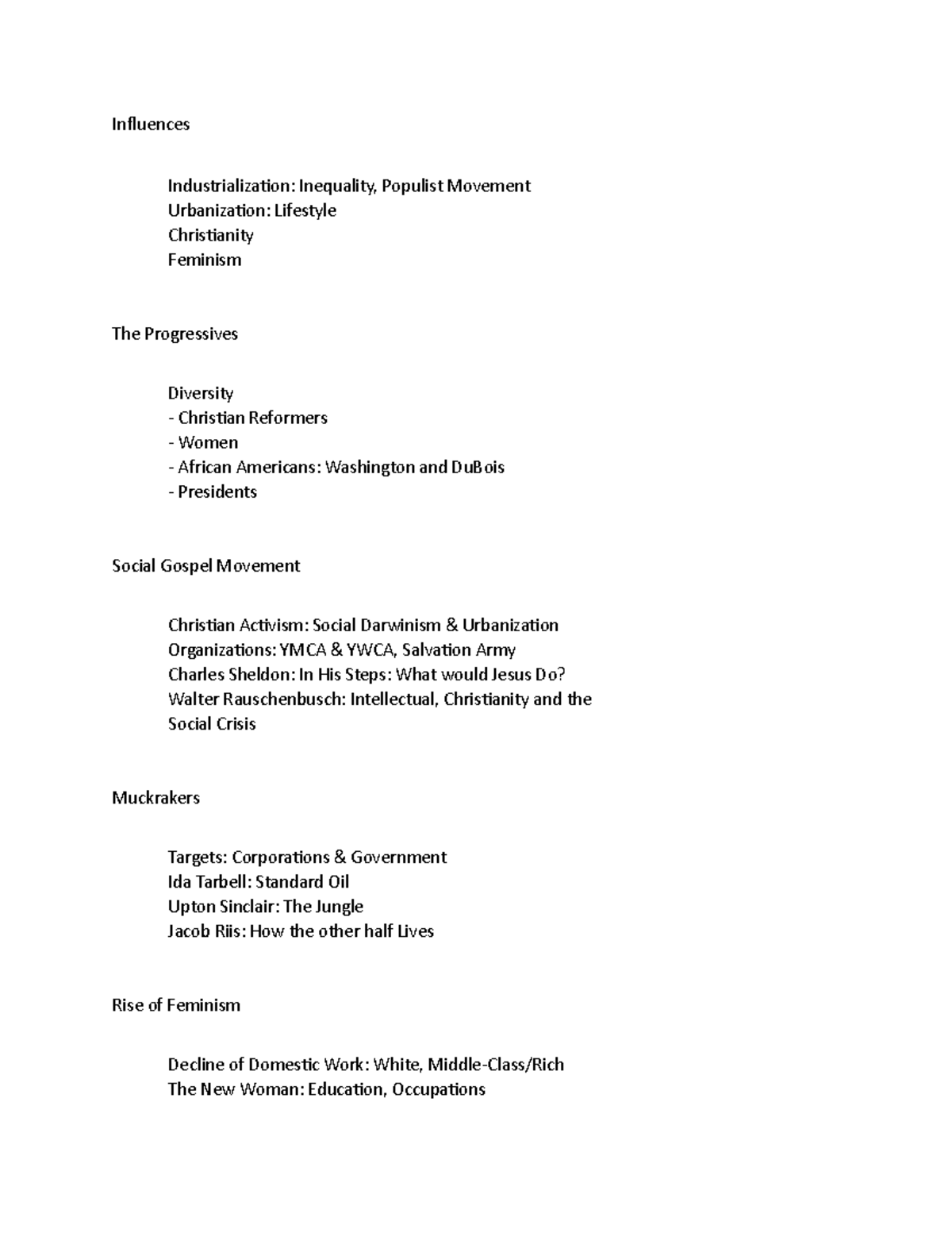Progressive Era in America - Influences Industrialization: Inequality ...