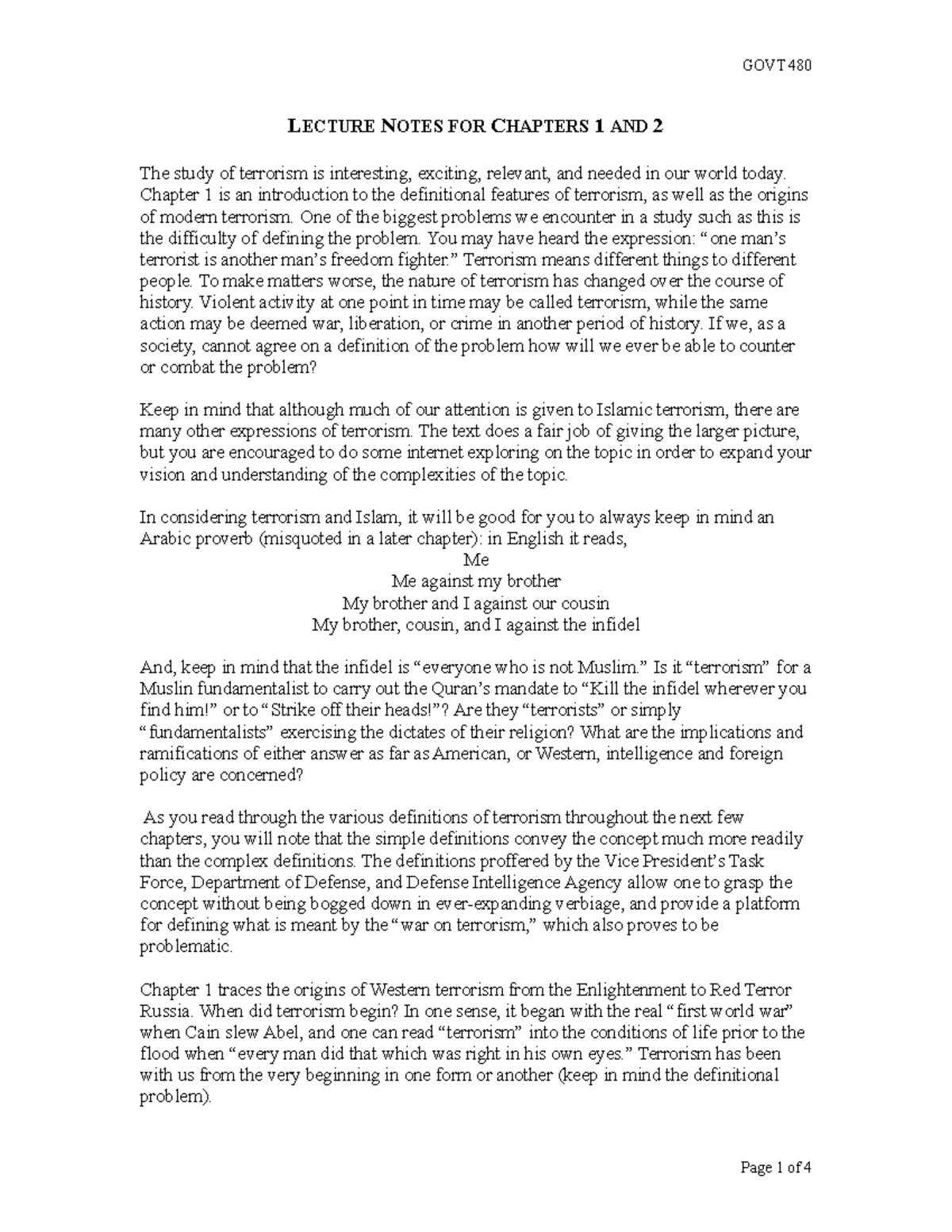 Module Week 1 Lecture Notes - LECTURE NOTES FOR CHAPTERS 1 AND 2 The ...