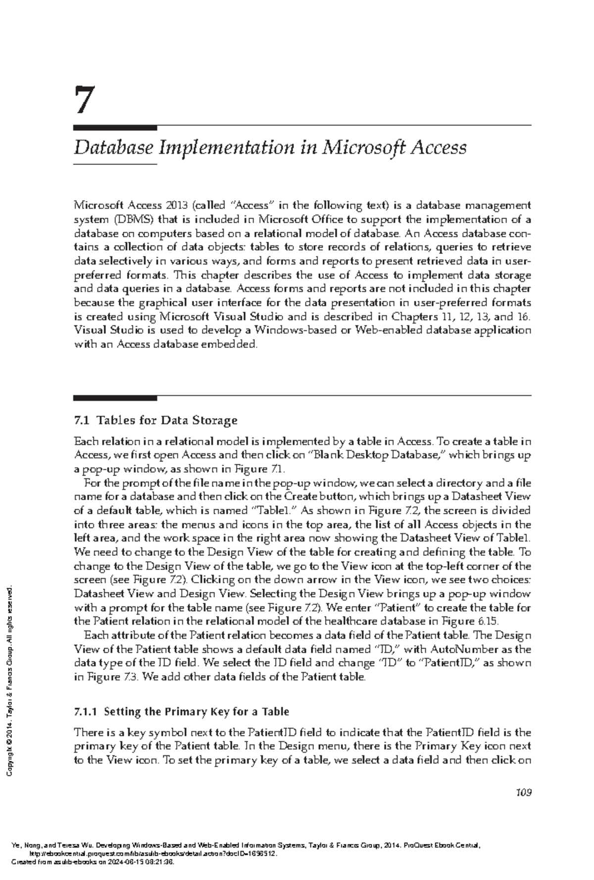 Developing windows-based and web-enabled informati - 109 7 Database Implementation in Microsoft ...