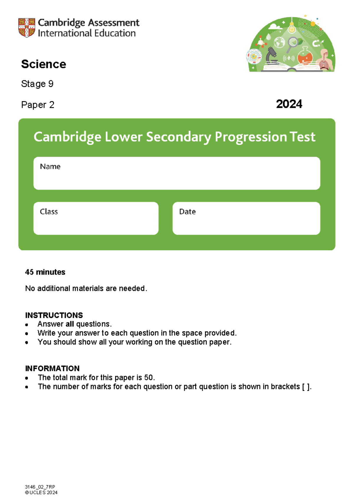 2024 prog - 3146_02_7RP© UCLES 2024 Science Stage 9 Paper 2 2024 45 ...