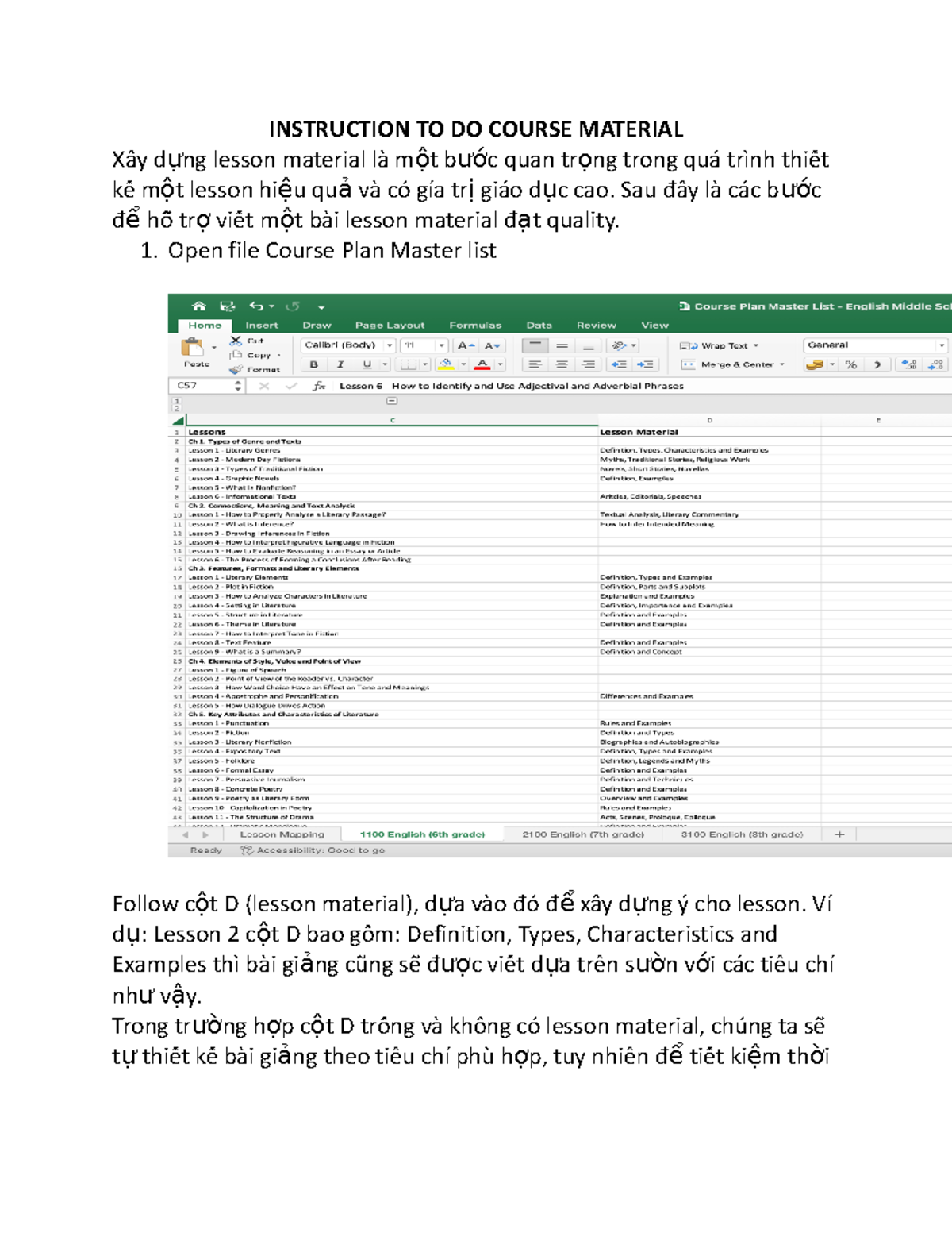 Instruction-TO-DO- Course- Material - INSTRUCTION TO DO COURSE MATERIAL ...