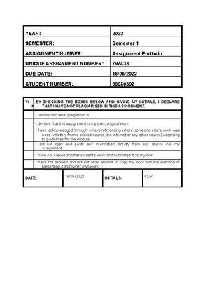GGH3705 NEW Assignment 01 - YEAR: 2022 SEMESTER: Semester 1 ASSIGNMENT ...