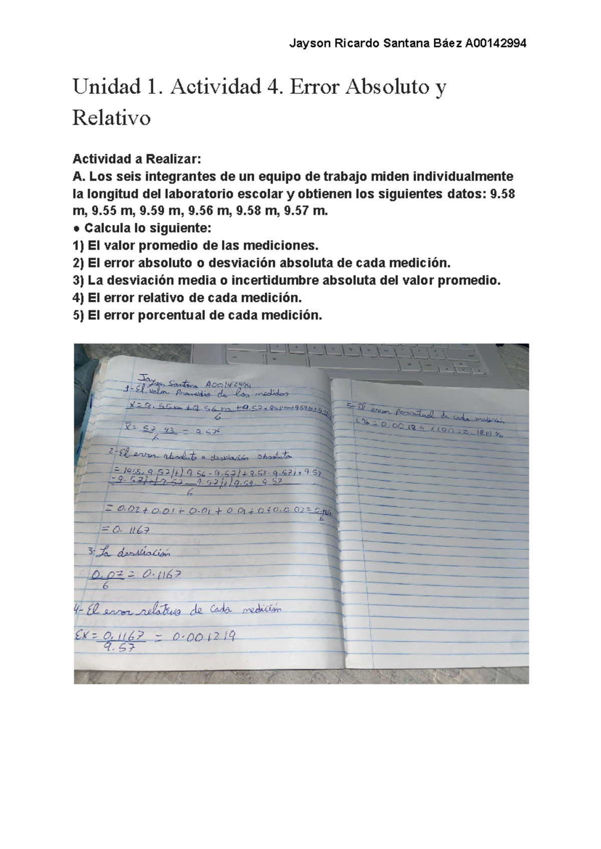 Santana Jayson Error Absoluto y Relativo - Jayson Ricardo Santana Báez ...