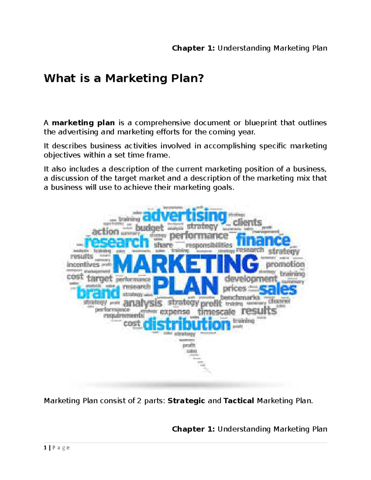 Overview of a Marketing Plan - Chapter 1: Understanding Marketing Plan ...