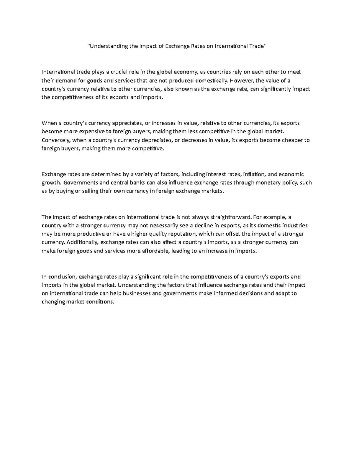 Understanding the Impact of Exchange Rates on International Trade ...