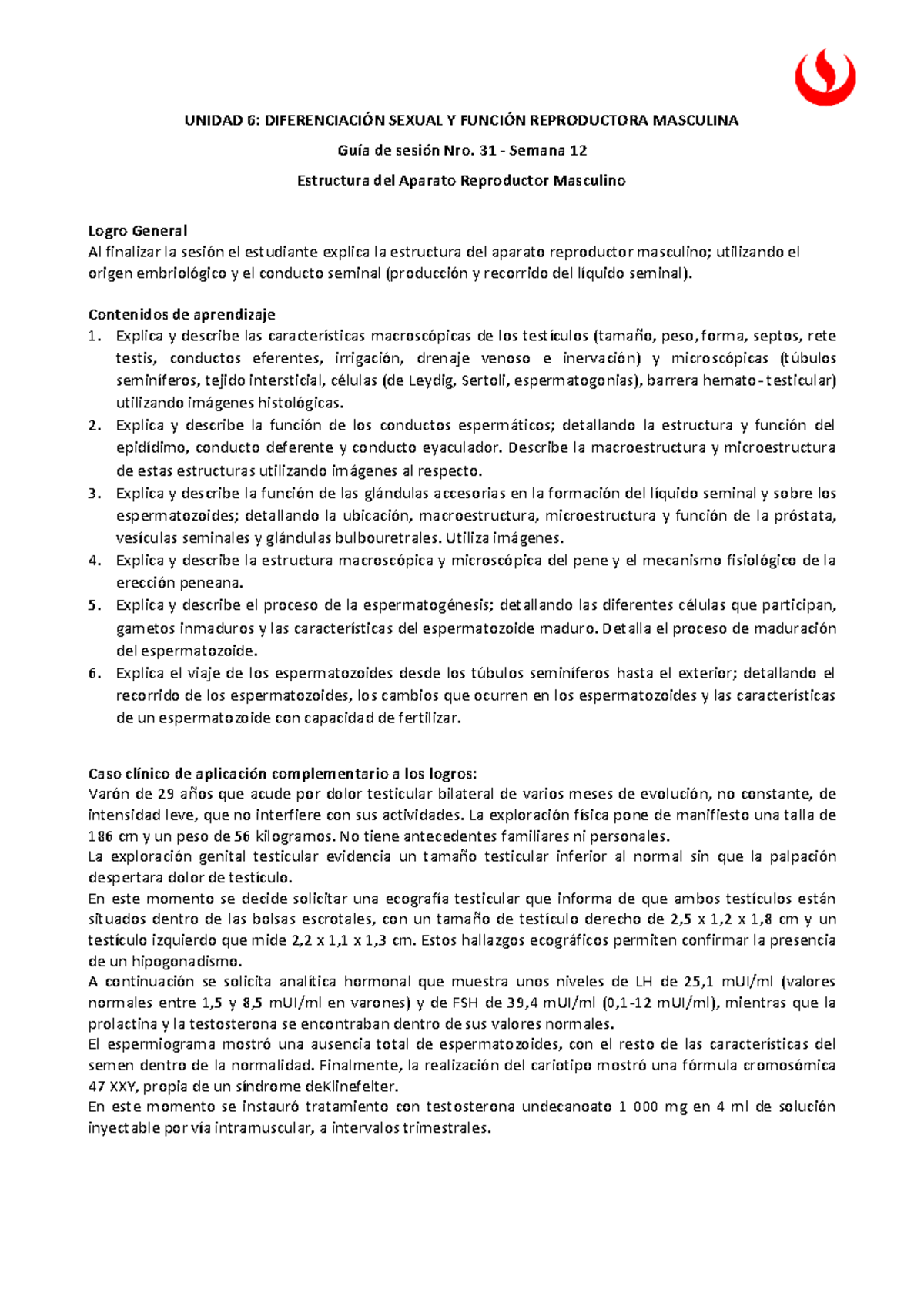 2024 01 Guía 31 Semana 12 - UNIDAD 6: DIFERENCIACIÓN SEXUAL Y FUNCIÓN ...