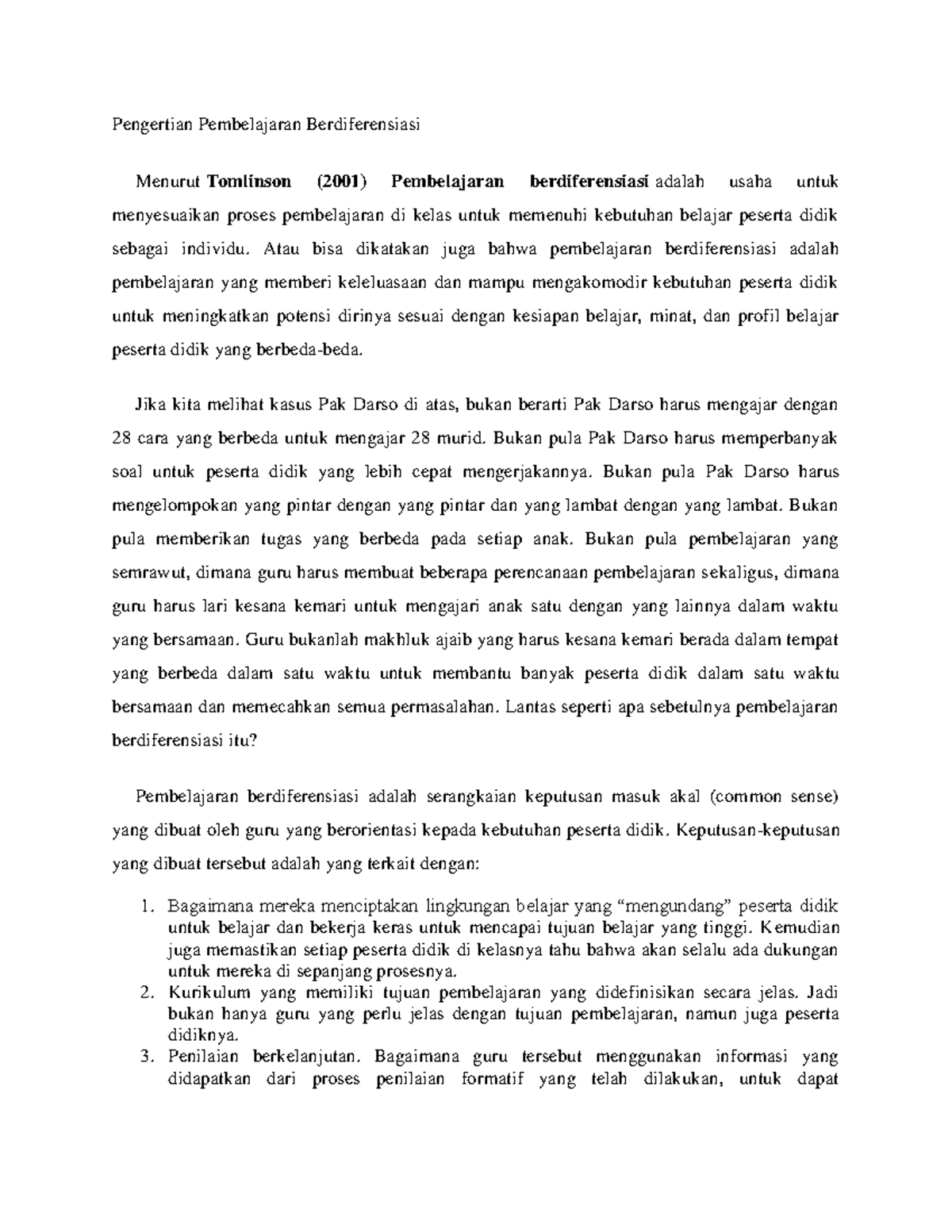 Pembelajaran Berdiferensiasi - Atau bisa dikatakan juga bahwa ...