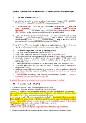 Vázlat - az élet, testi épség elleni bcs-ek GYAK - Az élet, a testi ...