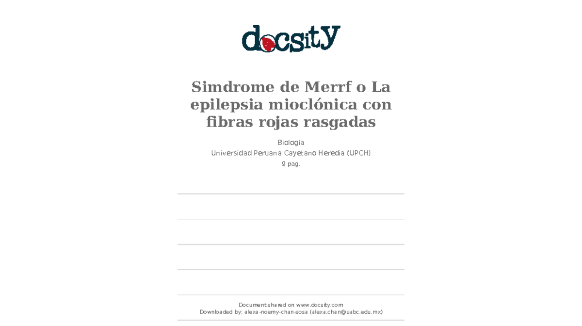 Docsity simdrome de merrf o la epilepsia mioclonica con fibras rojas ...
