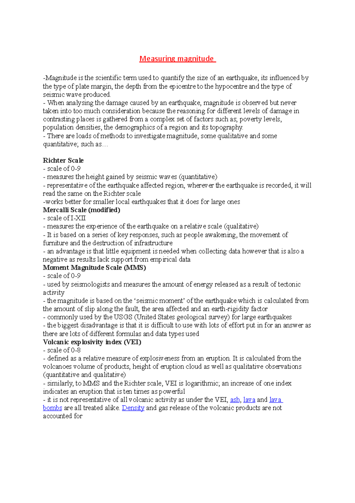 Measuring magnitude - notes - Measuring magnitude -Magnitude is the ...