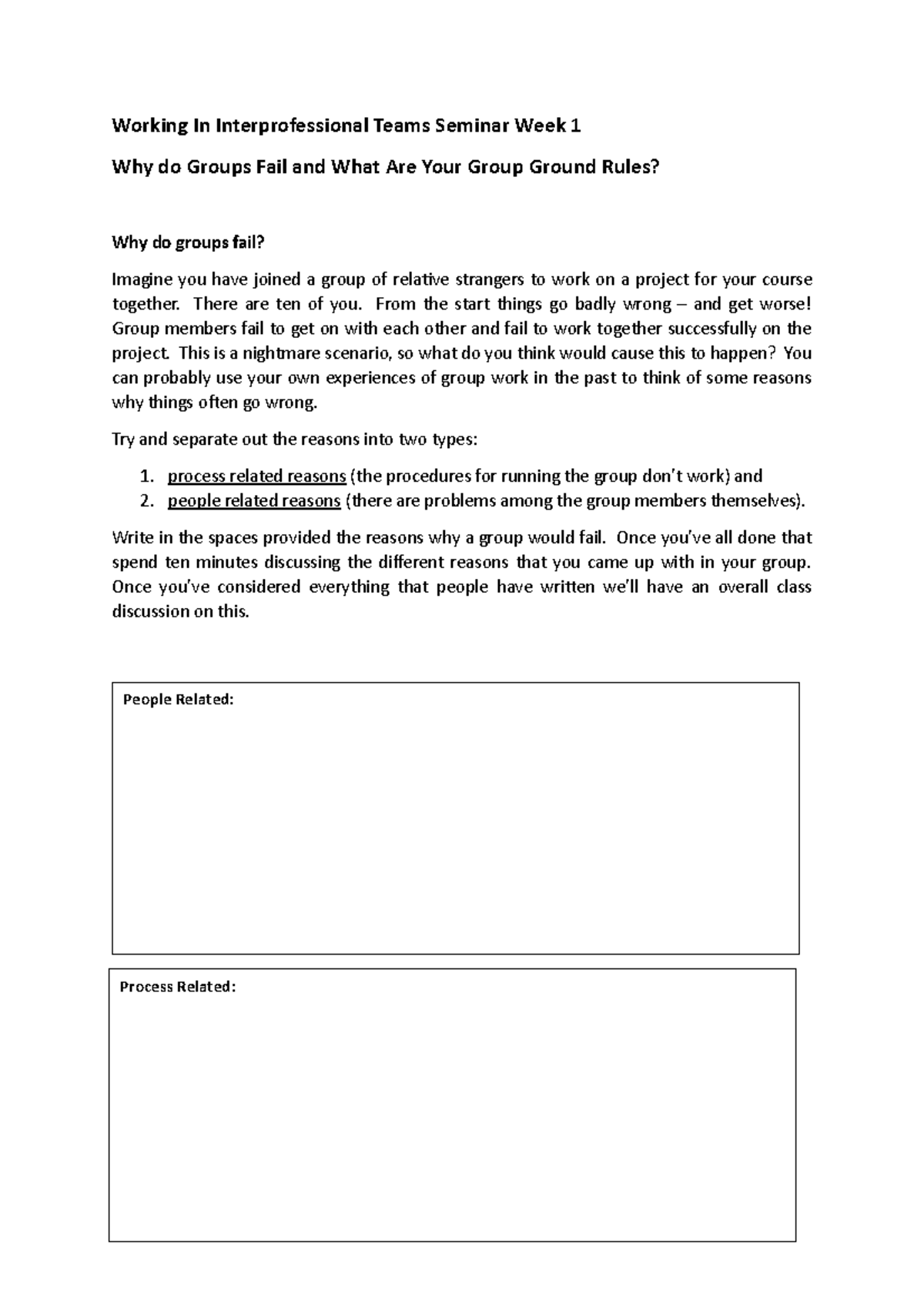 Setting Ground Rules - NURSING NOTES - Working In Interprofessional ...