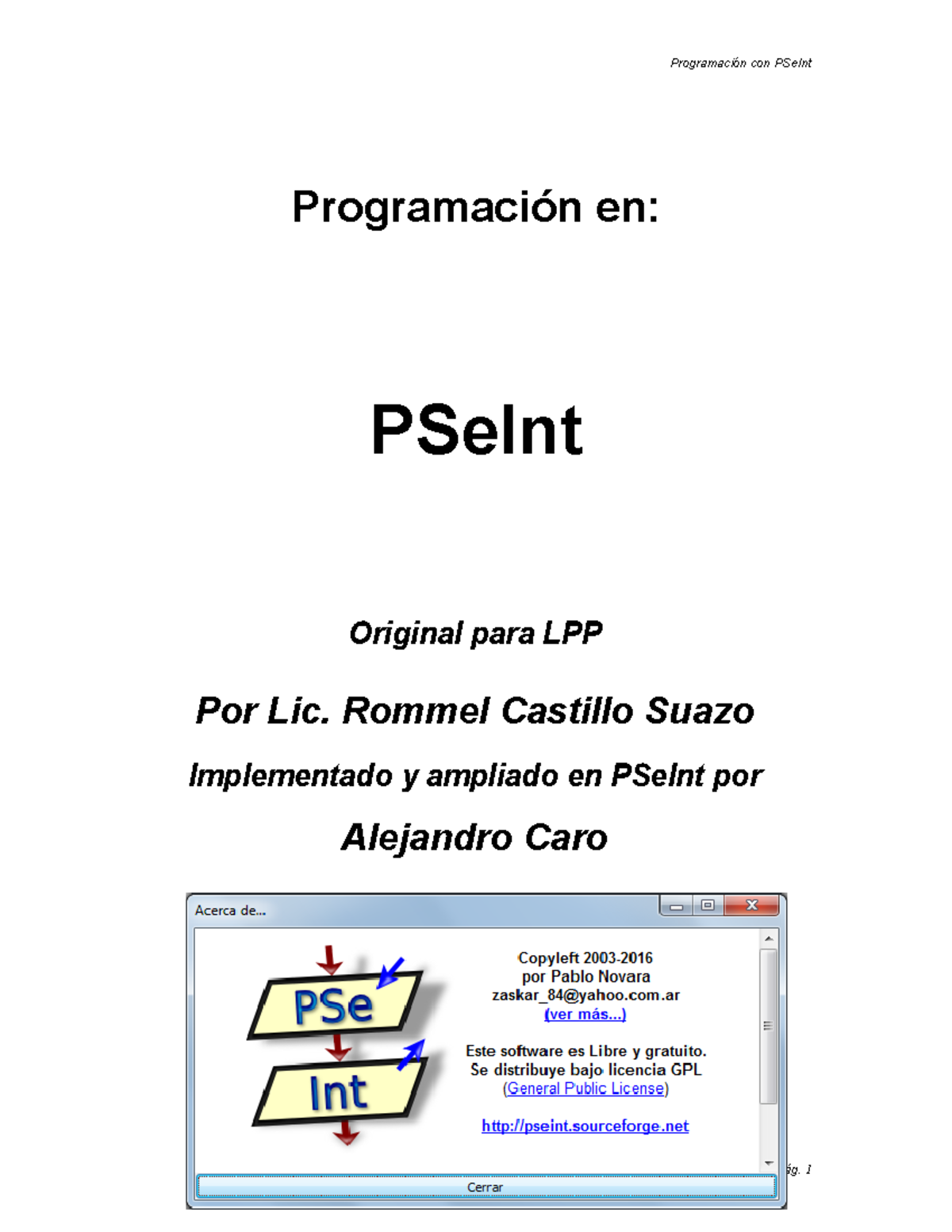 Manual Pse Int Pseint Programación En Pseint Original Para Lpp Por Lic Rommel Castillo 