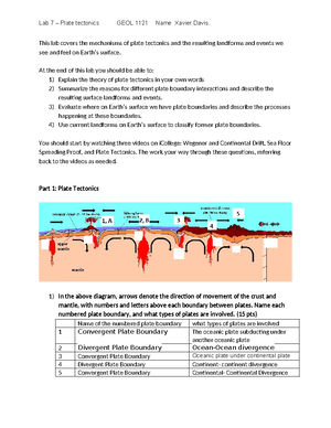 Lab 10 assignment final - Name: Xavier Davis TA: Felix Opaku GEOL 1122 ...