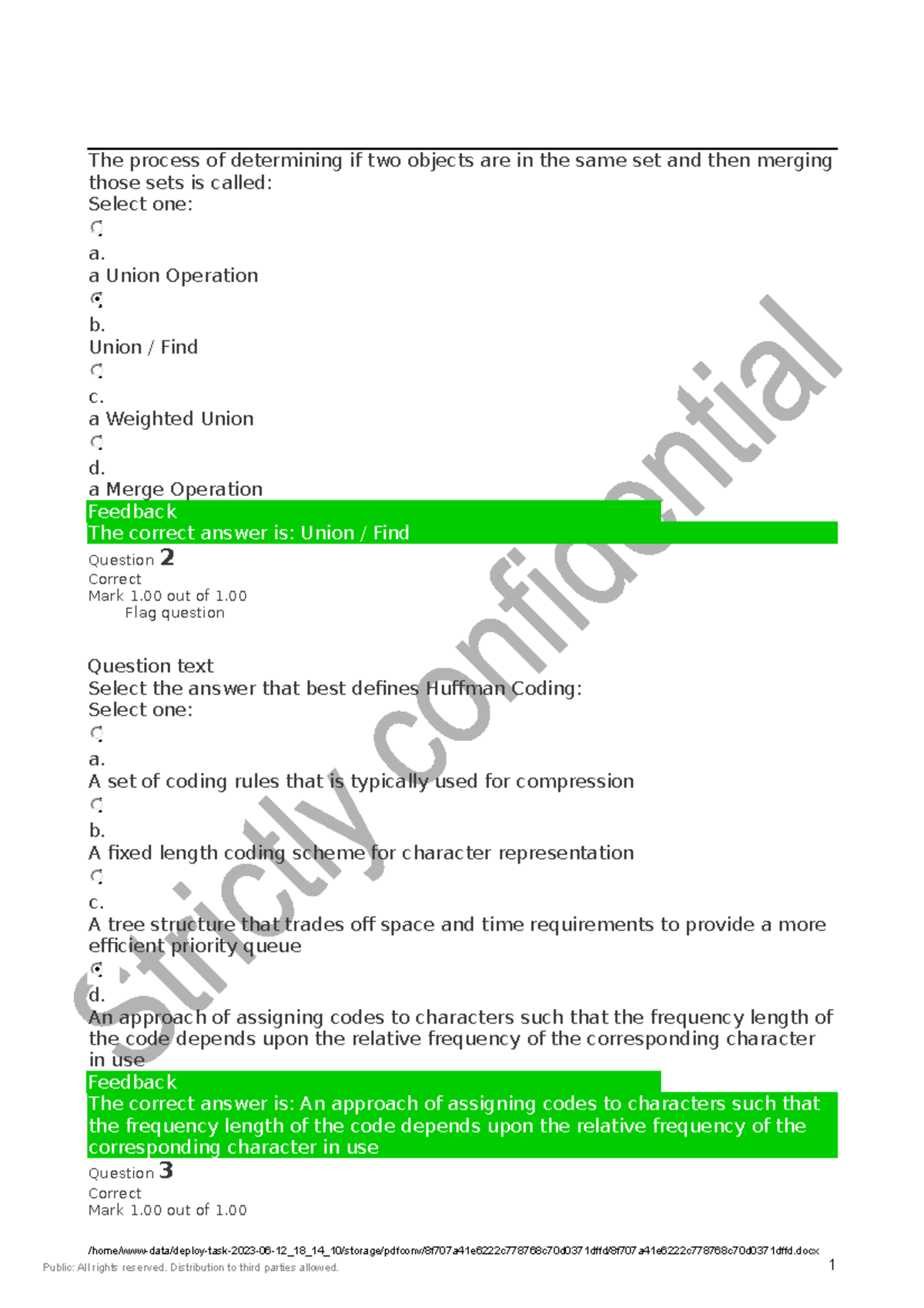 Graded Quiz Unit 5 - The process of determining if two objects are in ...