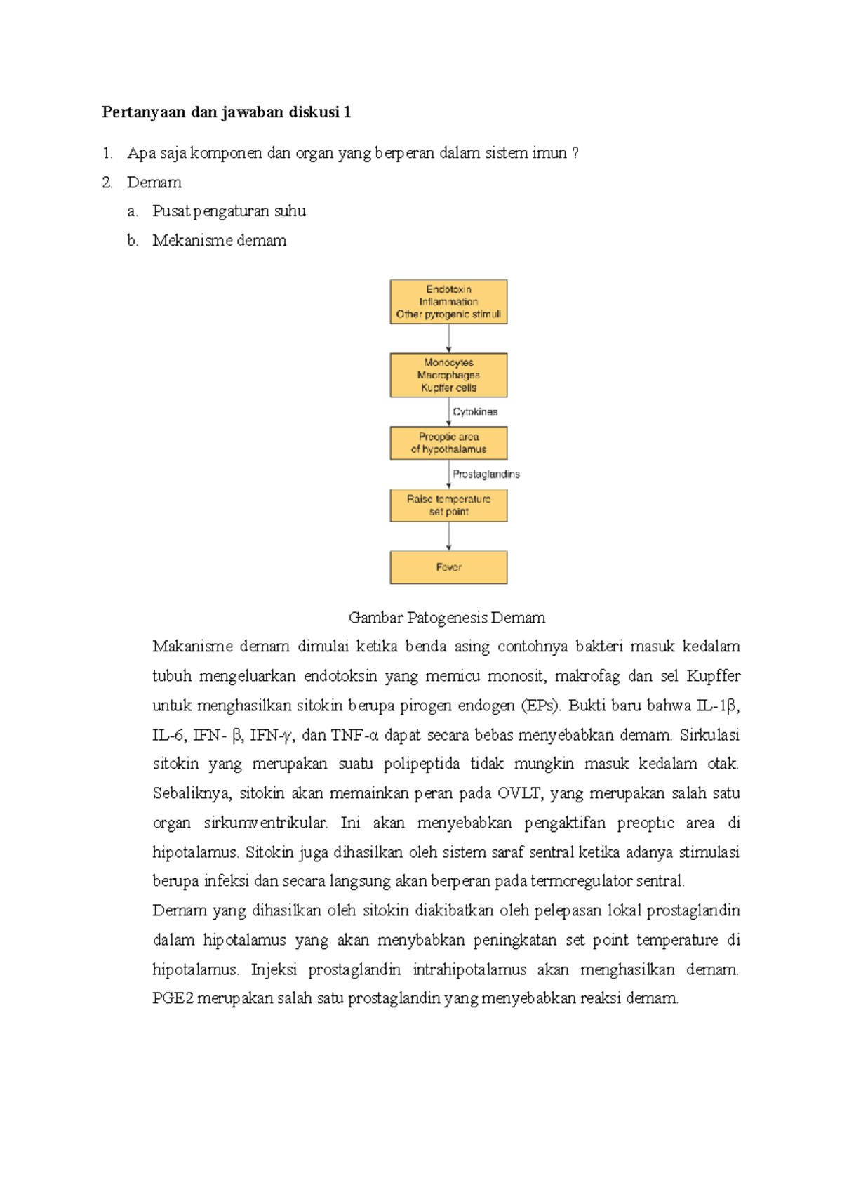 Pertanyaan dan jawaban diskusi 1 - Pusat pengaturan suhu b. Mekanisme ...