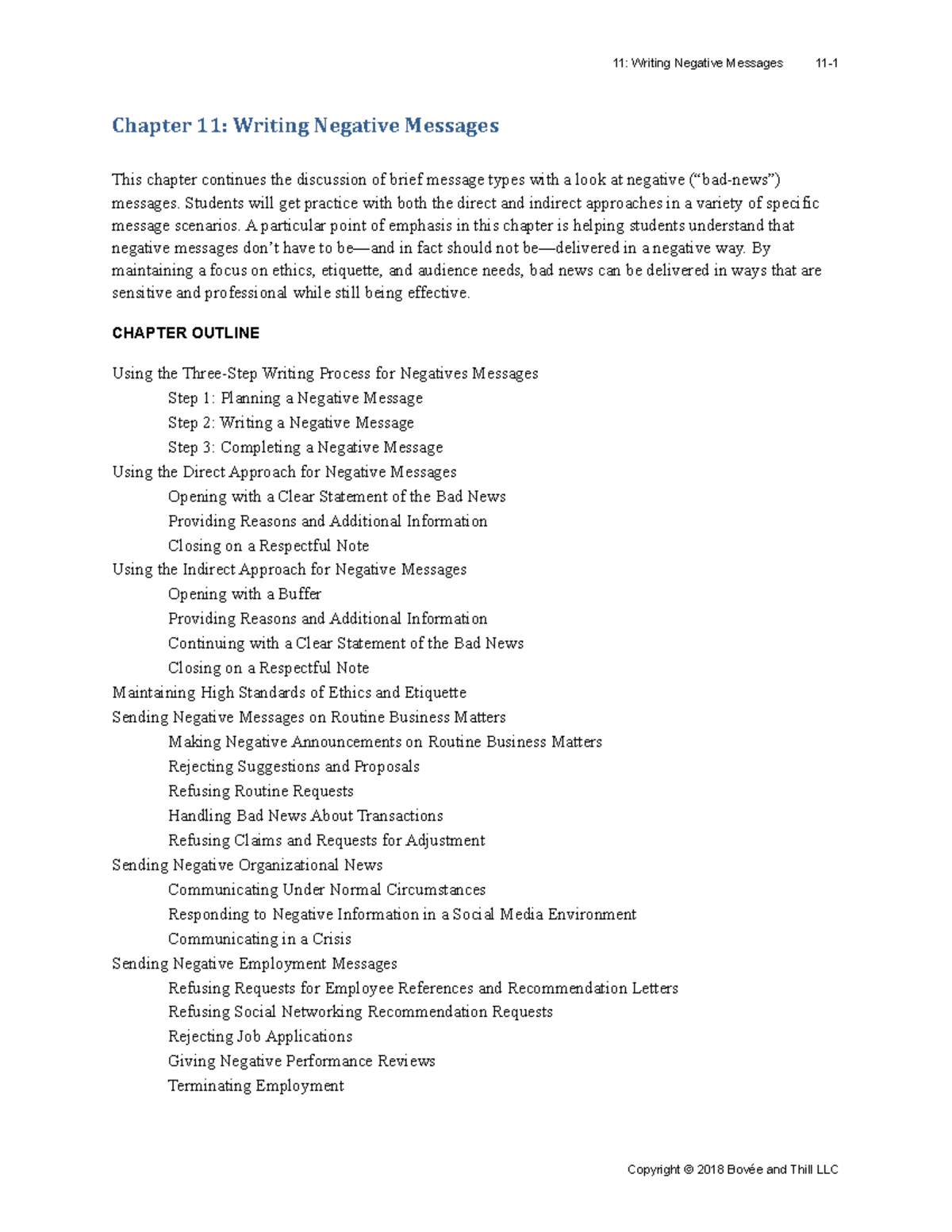 013458130 X CH11 IM - Lecture note Business communication - Chapter 11: Writing Negative ...