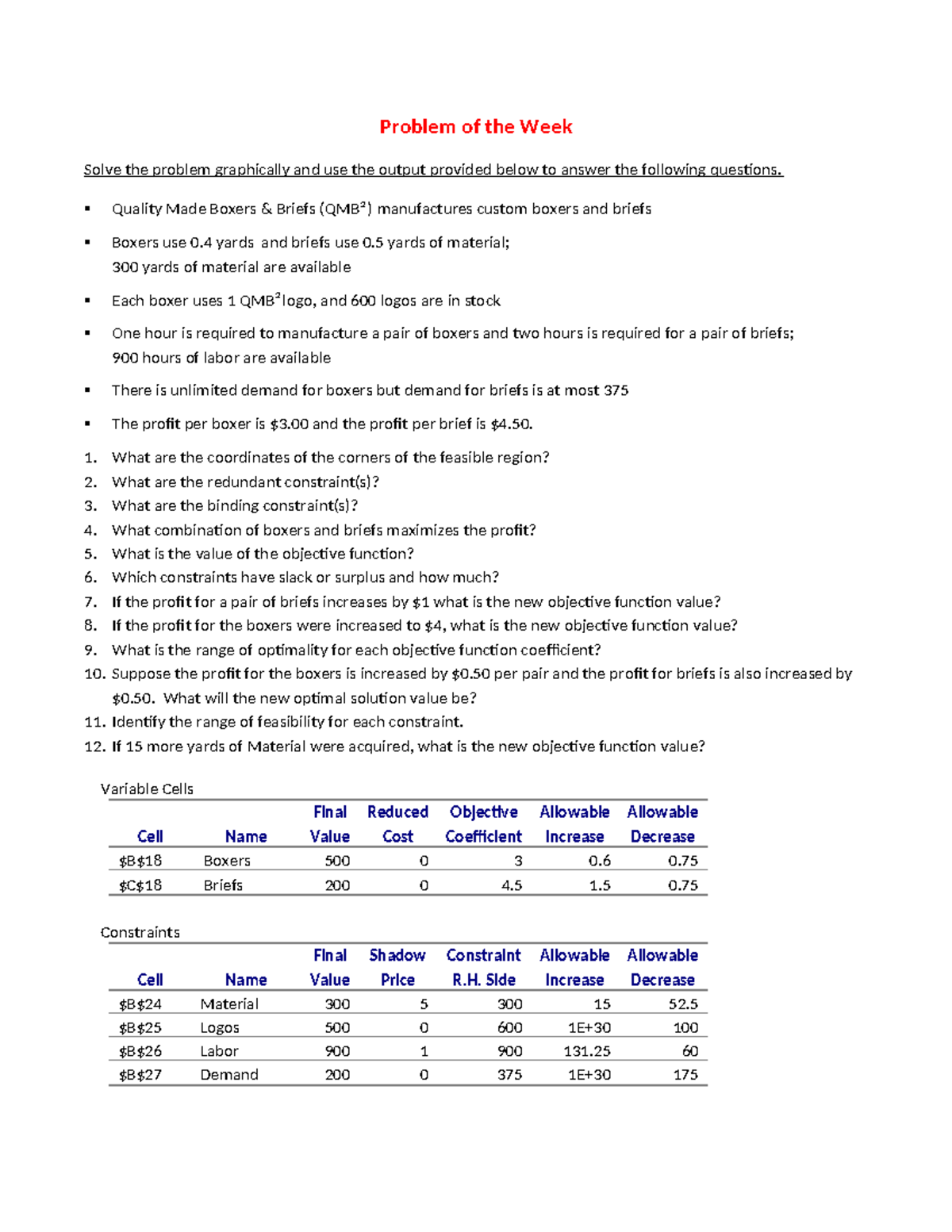 LP-Problem of the Week - Problem of the week - Problem of the Week ...