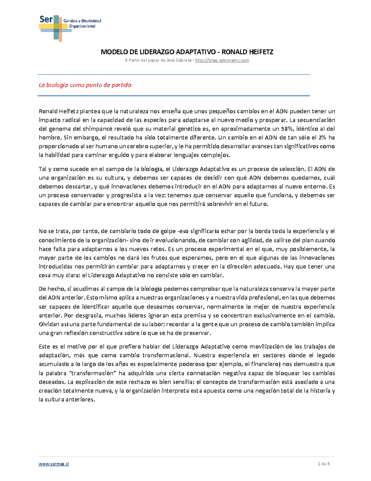 Liderazgo Adaptativo - MODELO DE LIDERAZGO ADAPTATIVO - RONALD HEIFETZ ...