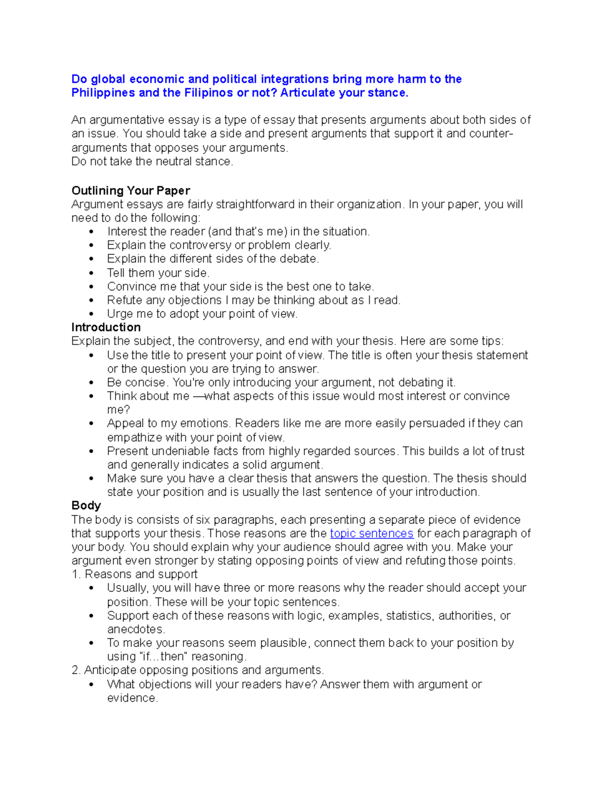 Argumentative Essay 10 paragraph 1500 words - Cost accounting - Studocu