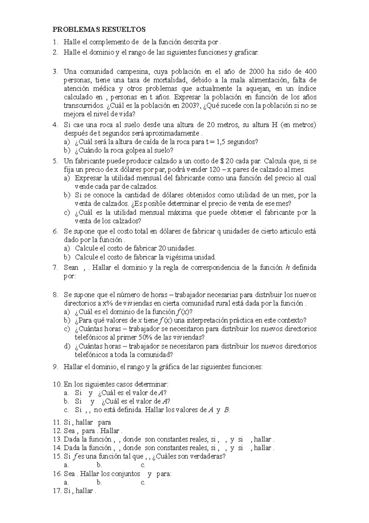 Práctica 6 Funciones - PROBLEMAS RESUELTOS Halle el complemento de de ...