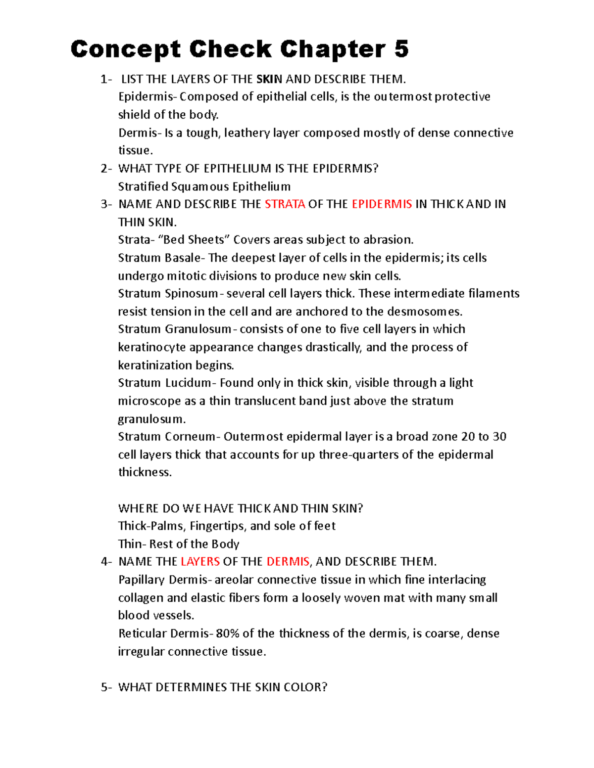 Chapter 5 Concept Check Questions - Concept Check Chapter 5 1- LIST THE ...