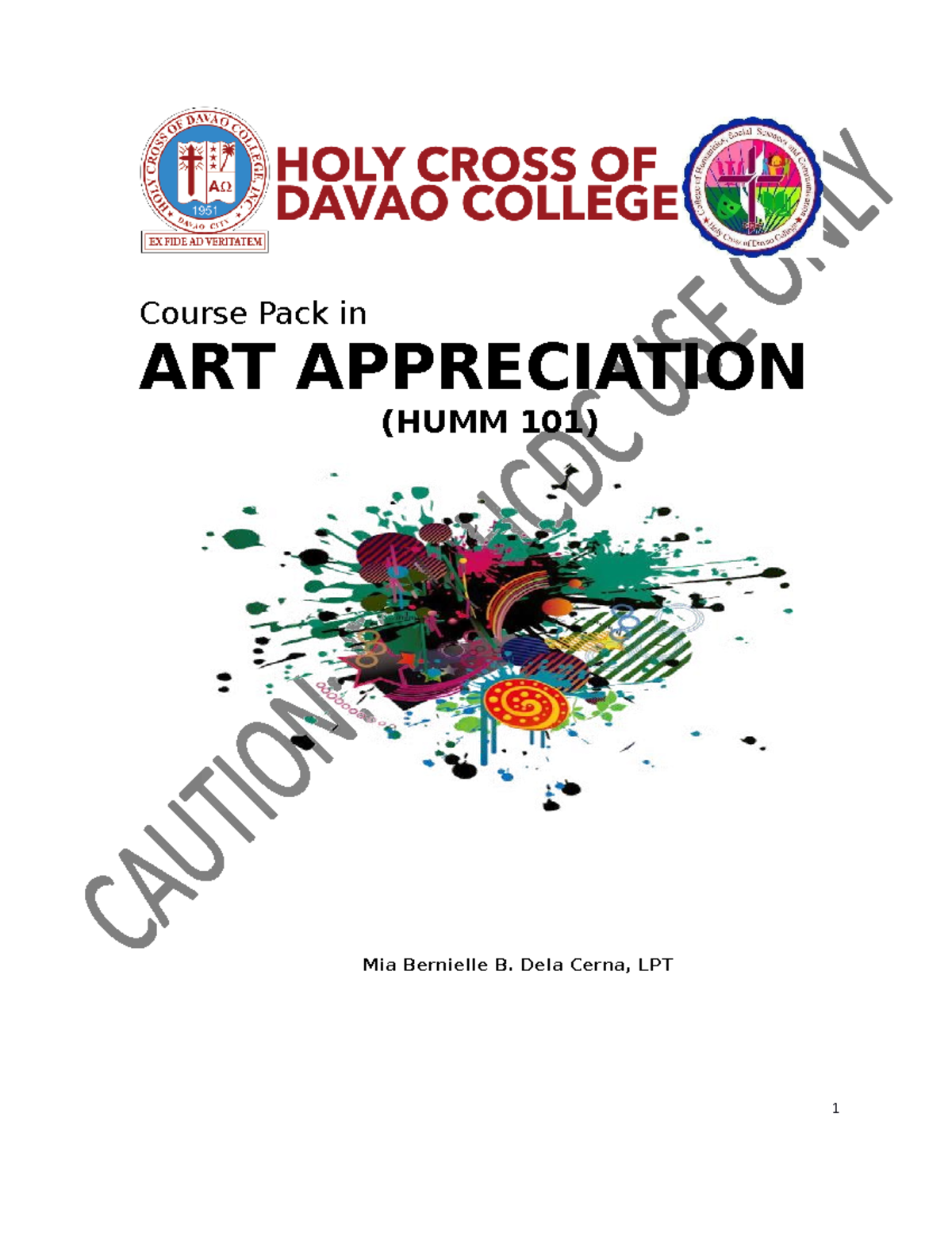 Module 2 HUM 101 2ND SEM 2022 2023 - Course Pack in ART APPRECIATION (HUMM 101) Mia Bernielle B ...