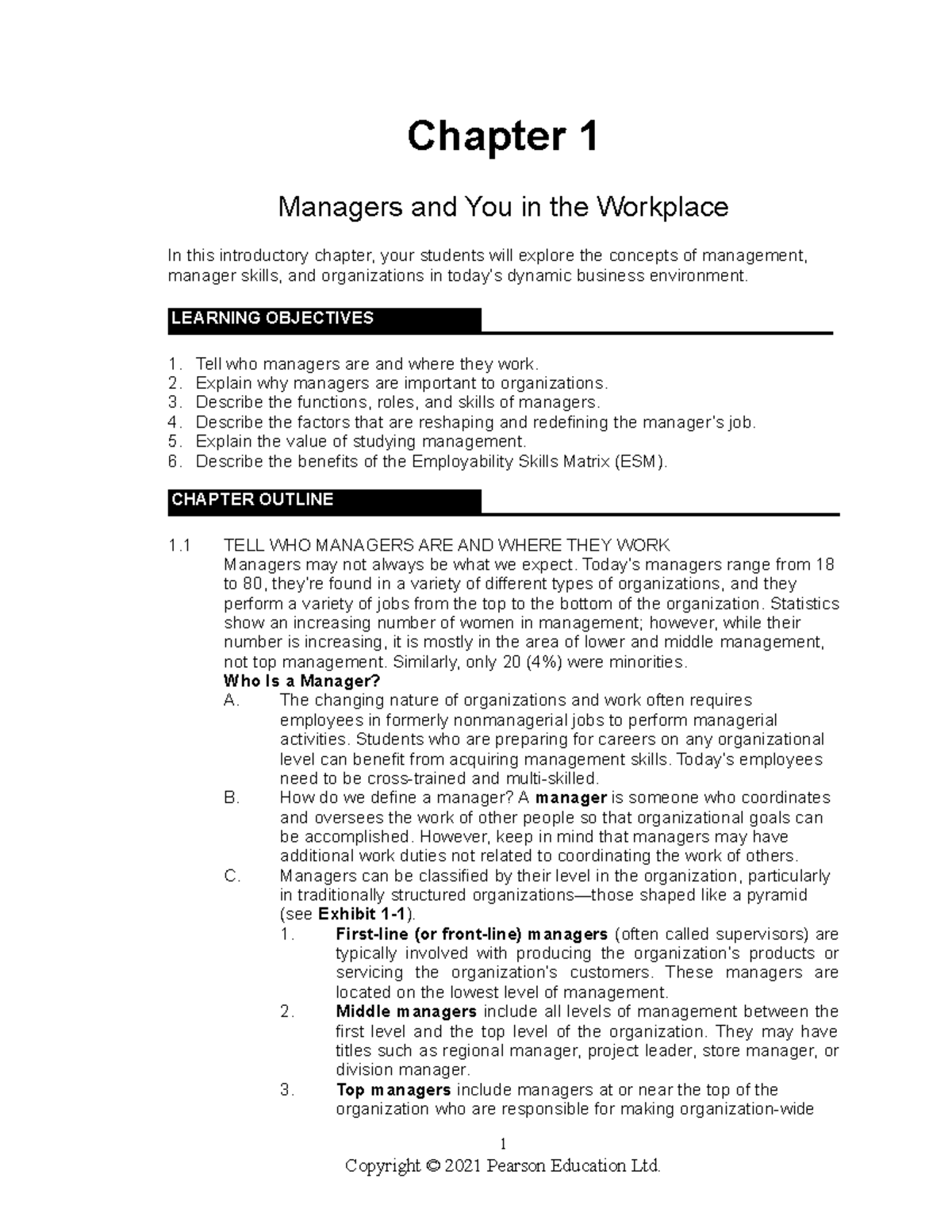 Robbins mgmt Lecture 1 - Management course - Chapter 1 Managers and You ...