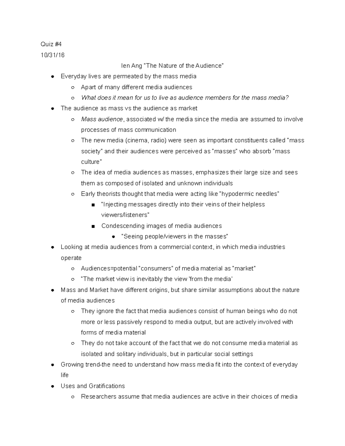 Ien Ang Article - Quiz Ien Ang Nature of the Everyday lives are ...