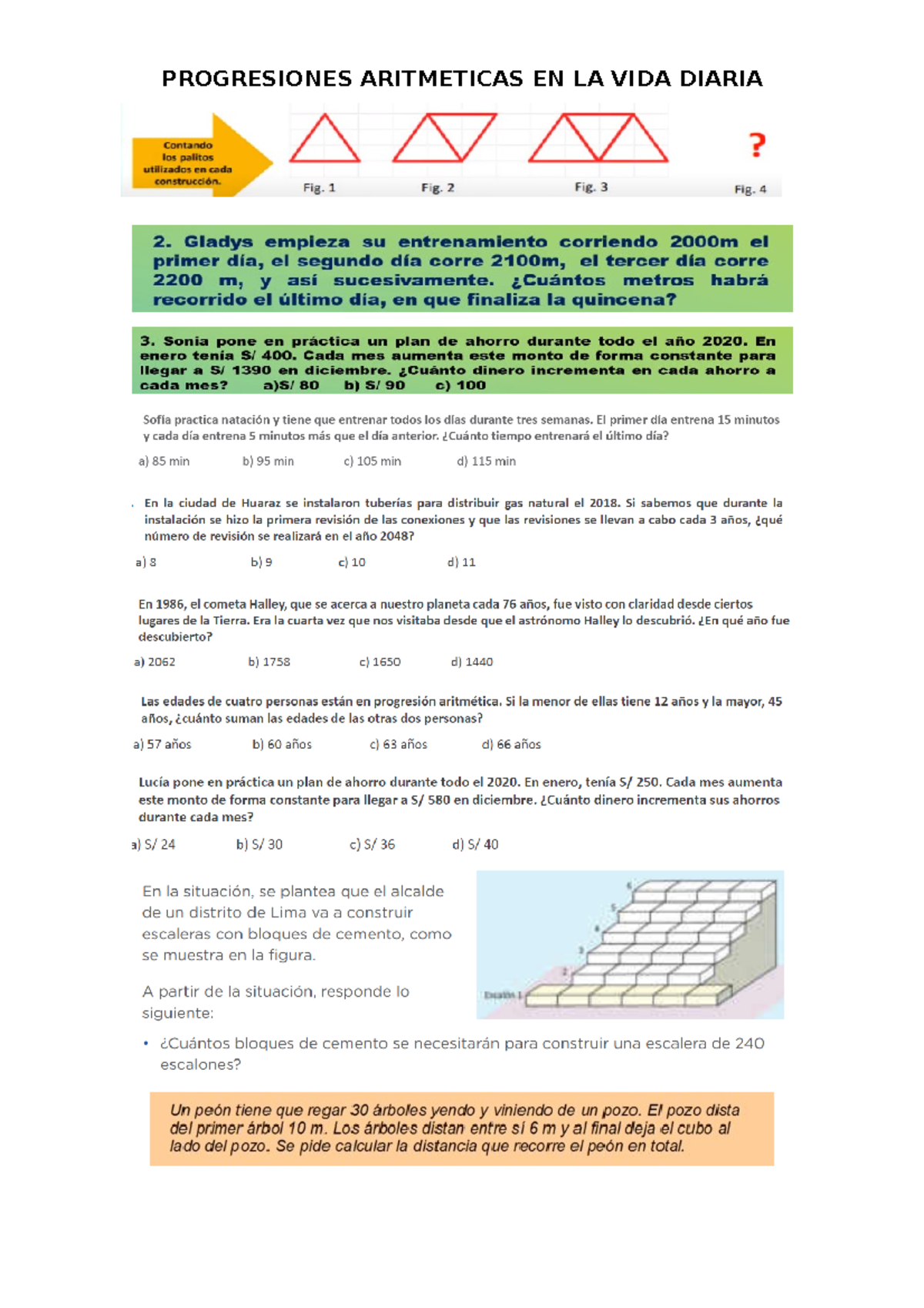 Progresiones Aritmeticas EN LA VIDA Diaria - riegos - PROGRESIONES ...
