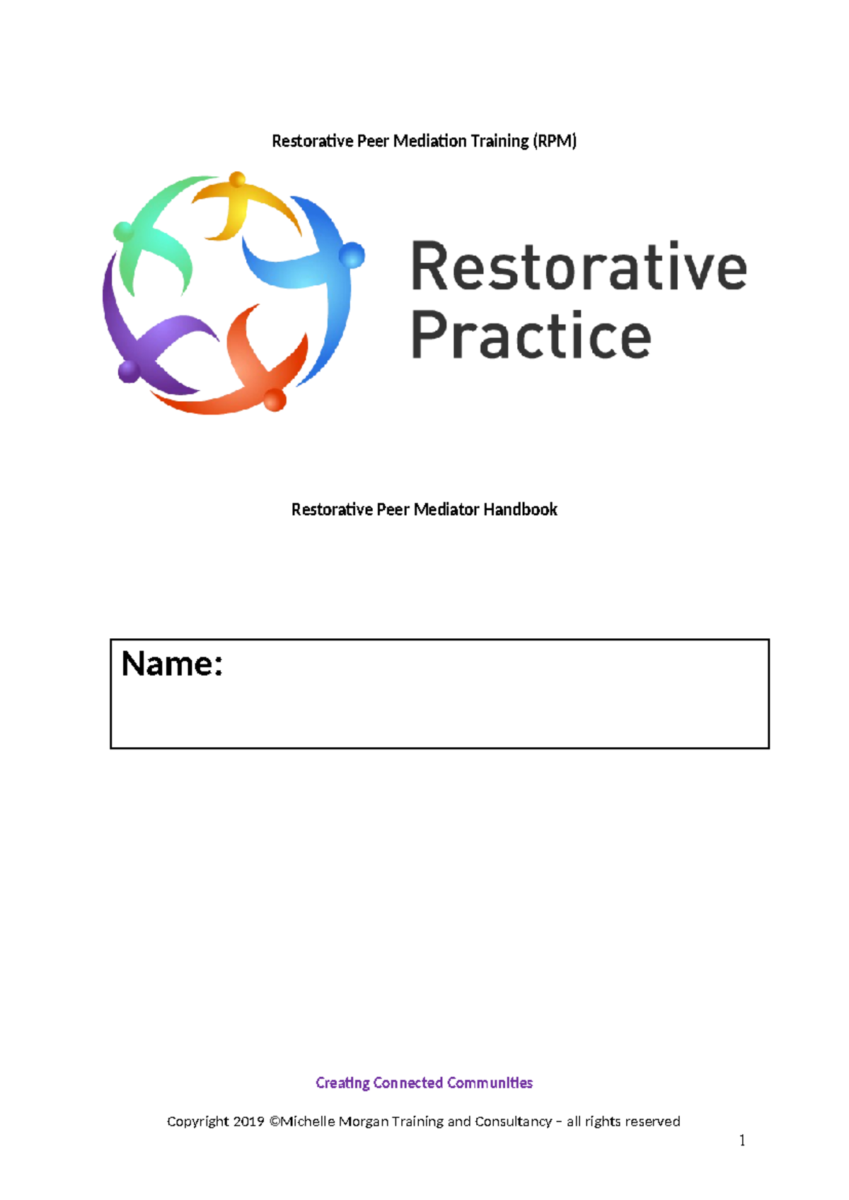 Copy of Secondary Restorative Peer Mediator Training Manual ...