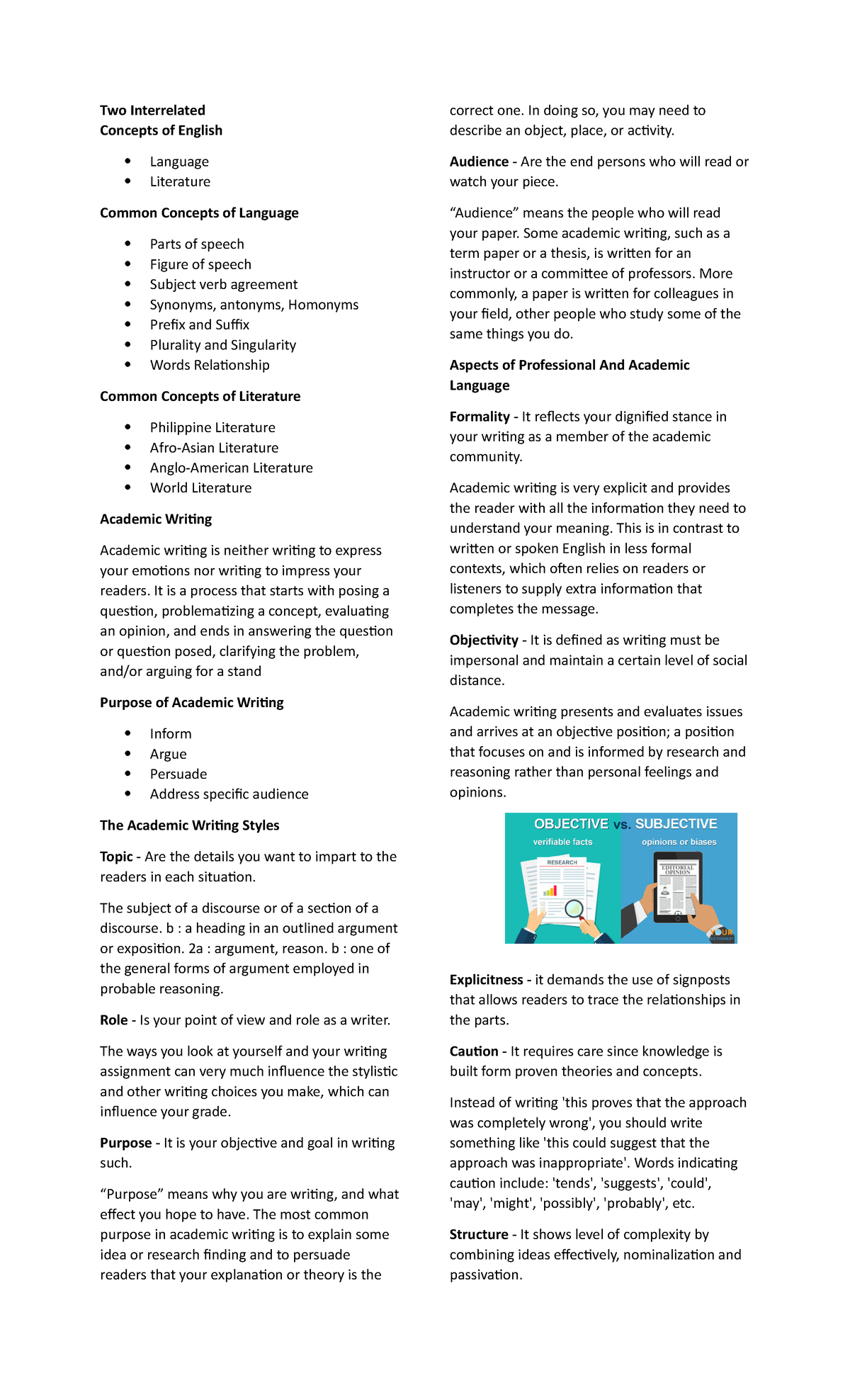 English - Two Interrelated Concepts of English Language Literature ...