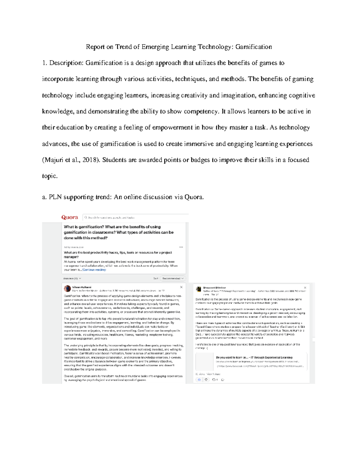 D294-SNM1 TASK 1- Analyzes Emerging Learning Technology - Report on ...