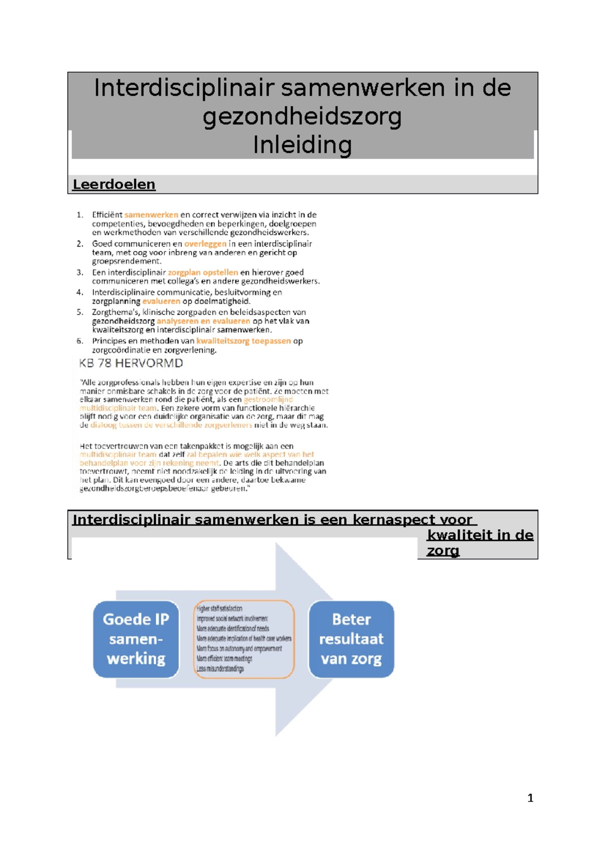 Theorie interdisciplinaire samenwerking - Interdisciplinair samenwerken ...