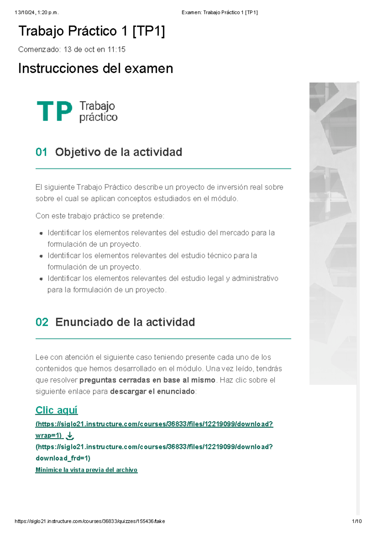 TP1 FYEP 80% - Tp 1 80% - Trabajo Práctico 1 [TP1] Comenzado: 13 de oct ...